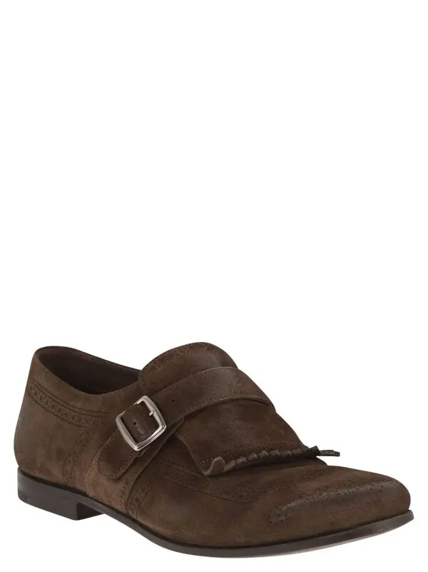 Church's Shanghai Suede Monk Strap With Fringe Detail