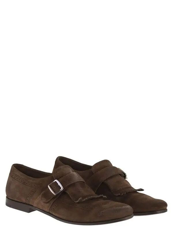Church's Shanghai Suede Monk Strap With Fringe Detail
