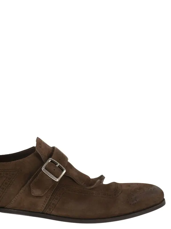 Church's Shanghai Suede Monk Strap With Fringe Detail - Brown