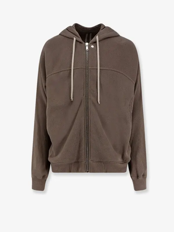 Rick Owens Organic Cotton Zip-up Hoodie - Gray