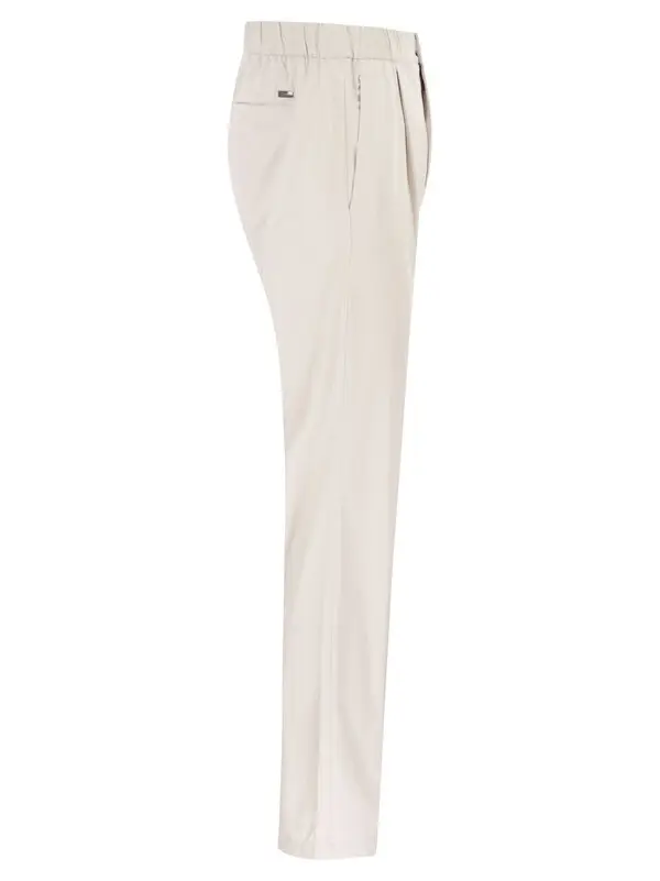 Herno Stretch Techno-nylon Jogger Trousers With Pleats - White