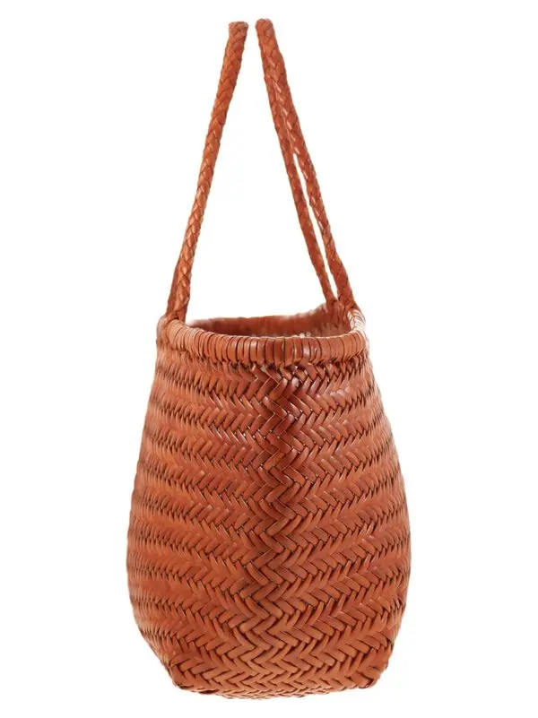 Dragon Diffusion Triple Jump Big Woven Leather Bag - Orange