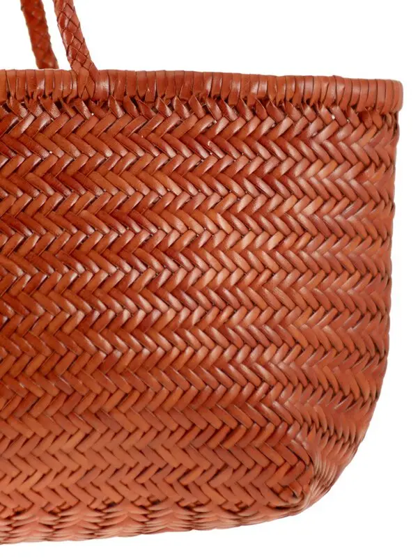 Dragon Diffusion Triple Jump Big Woven Leather Bag - Orange