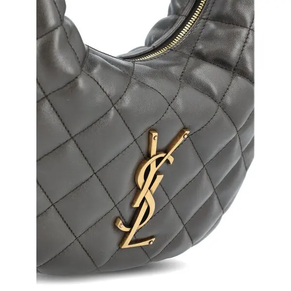 Saint Laurent Grey Quilted Lambskin Cassandre Tote Bag