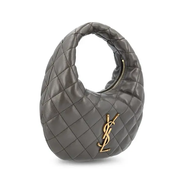 Saint Laurent Grey Quilted Lambskin Cassandre Tote Bag