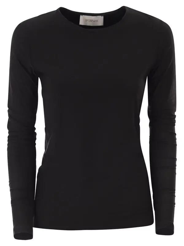 Sportmax Long-sleeved Jersey T-shirt - Black