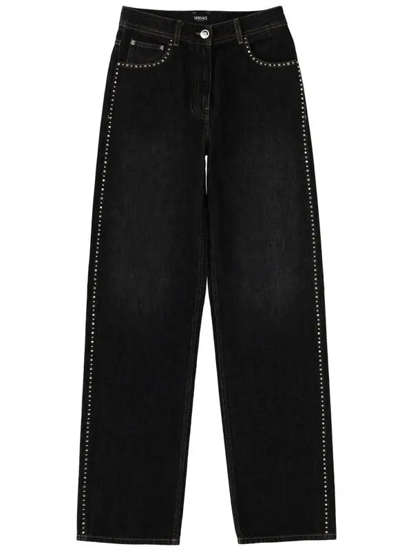 Versace With Studs And Crystals Decoration - Black