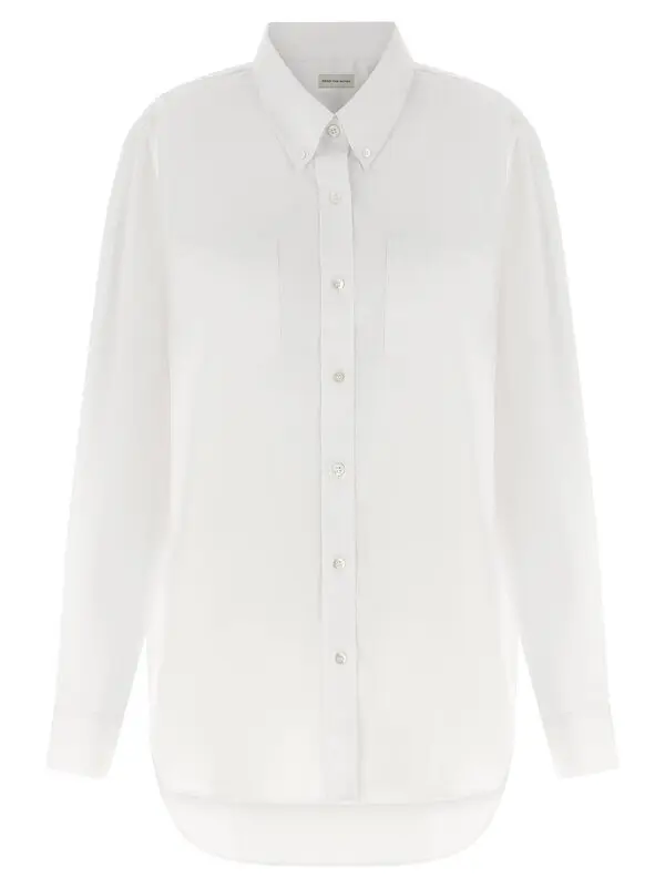 Dries Van Noten Cheers" Cotton Poplin Button-down Shirt - White