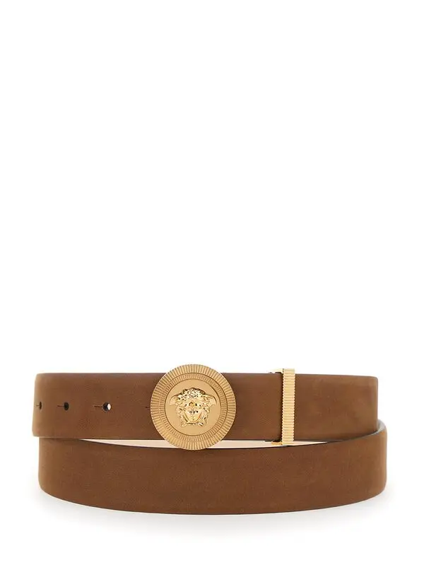 Versace Suede Belt With Medusa Buckle - Multicolor