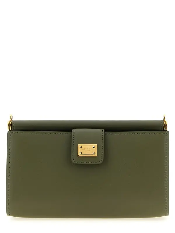 Dolce & Gabbana My Sicily' Smartphone Holder In Calfskin Leather - Green