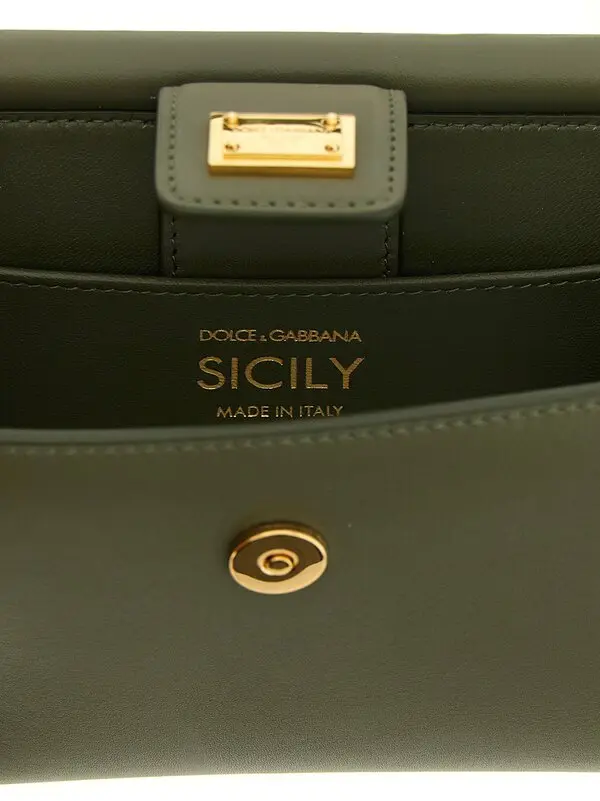 Dolce & Gabbana My Sicily' Smartphone Holder In Calfskin Leather - Green