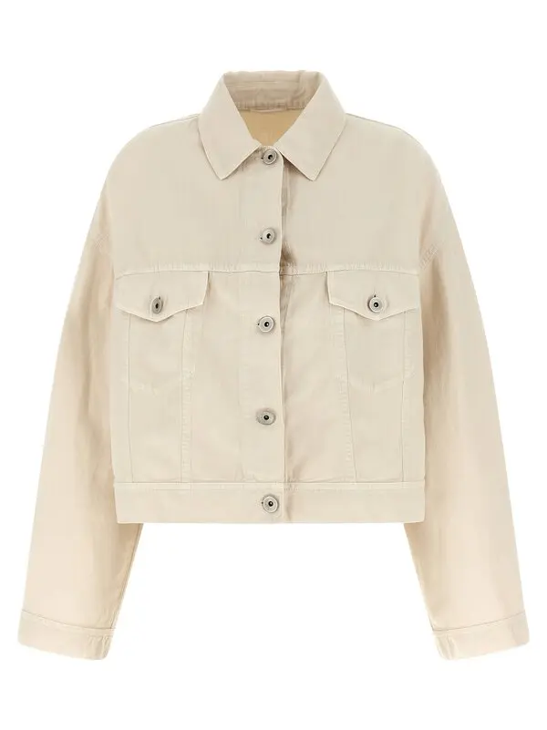 Brunello Cucinelli Linen Cotton Jacket - Cream