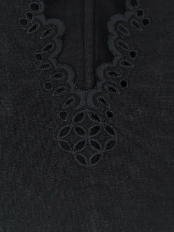 Isabel Marant Étoile Black Cotton Perforated Top