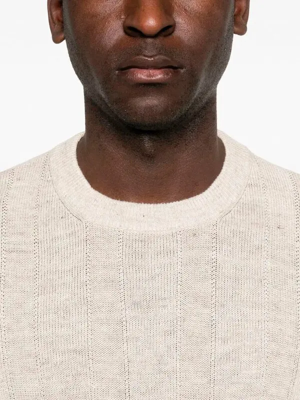 Brunello Cucinelli Short Sleeve Textured Knit Sweater