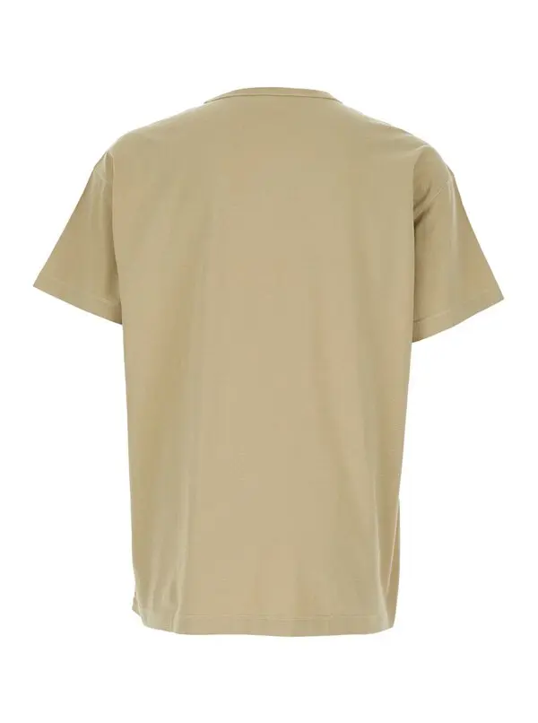 DIESEL® Beige Crew Neck T-shirt With Front Logo In Cotton