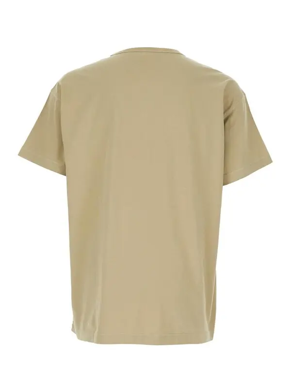 DIESEL® Beige Crew Neck T-shirt With Front Logo In Cotton