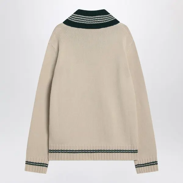 Valentino Garavani Le Chien De La Maison" Embroidered Virgin Wool Sweater - Cream