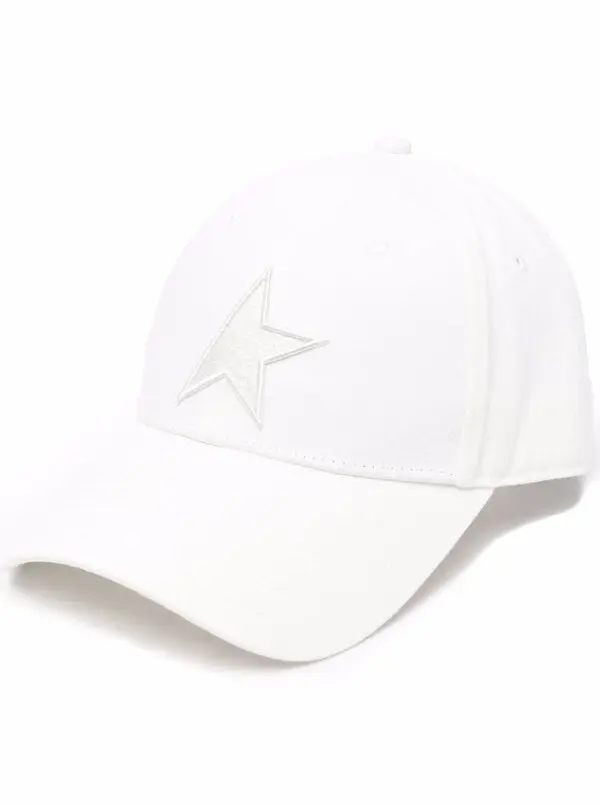 GOLDEN GOOSE White Cotton Baseball Cap With Embroidered Logo Detail - Multicolor