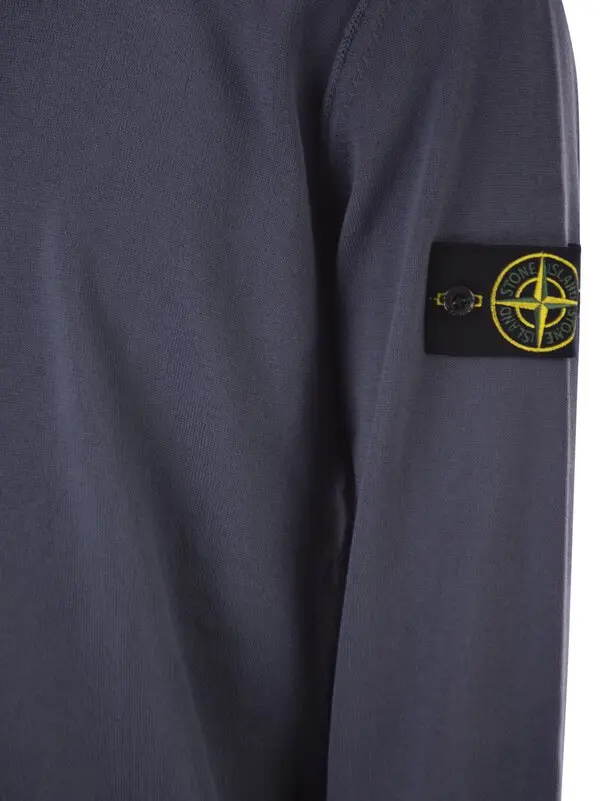 Stone Island Crew Neck Jumper With Lapel Detail - Multicolor