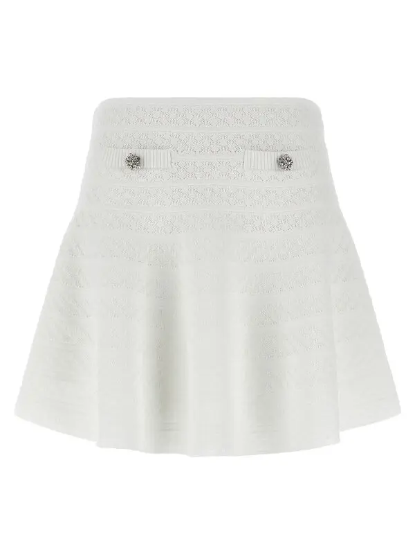 SELF-PORTRAIT Pointelle Knit" Mini Skirt