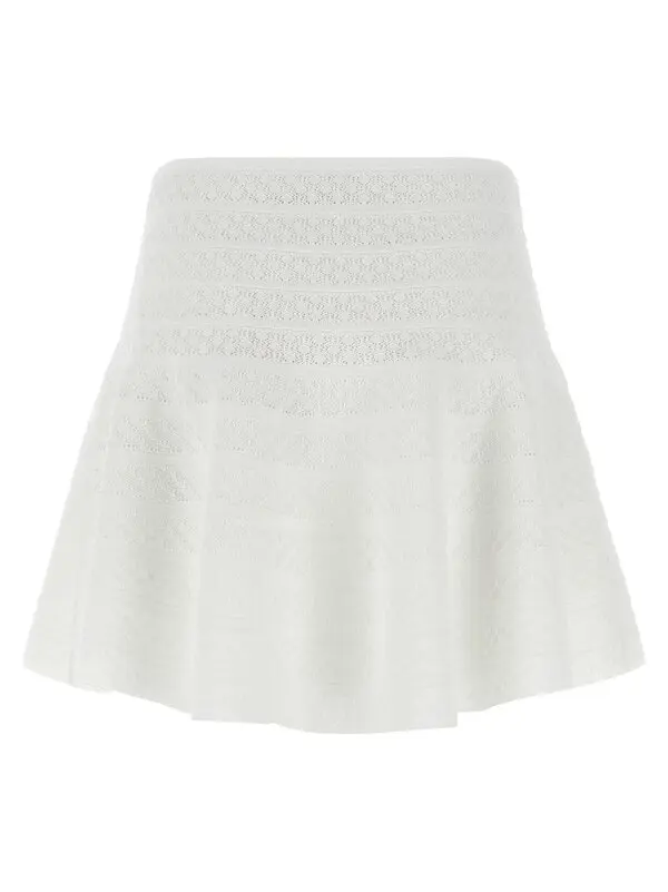 SELF-PORTRAIT Pointelle Knit" Mini Skirt