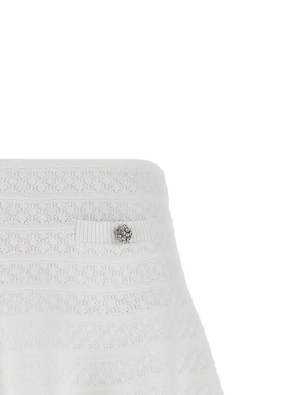 SELF-PORTRAIT Pointelle Knit" Mini Skirt
