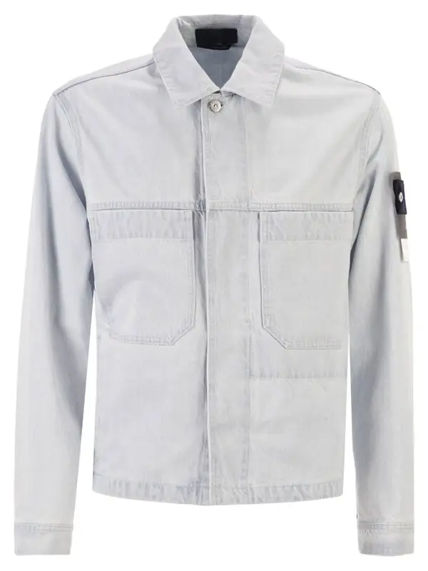 Stone Island Regular Fit Overshirt In Lightweight Cotton Denim - Blue