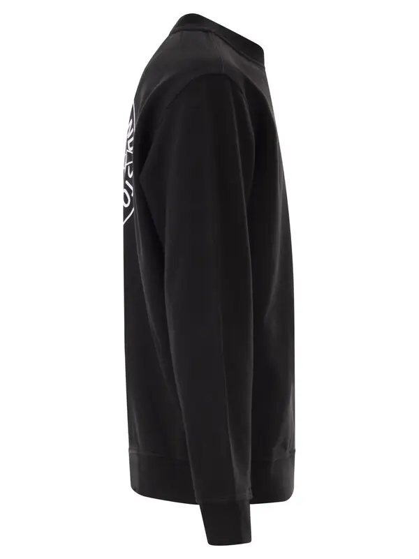 Stone Island Oversized Crew Neck Sweatshirt With Outline Compass Print
