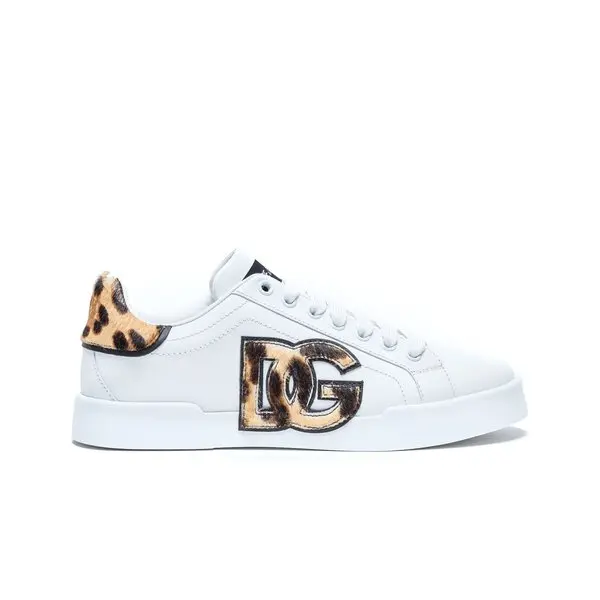 Dolce & Gabbana Portofino Light Strobel Sneakers With Leopard Print - Multicolor