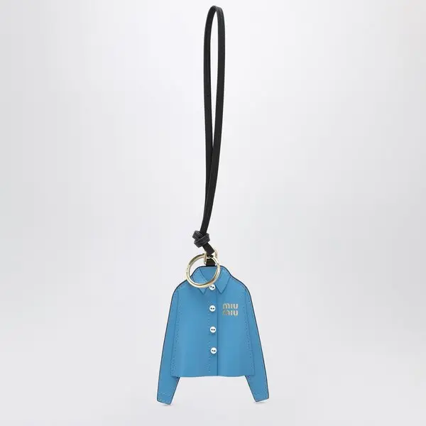 Miu Miu Leather Shirt Shaped Trick Keyring - Blue