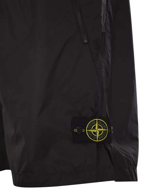 Stone Island Technical Nylon Bermuda Shorts With Adjustable Belt