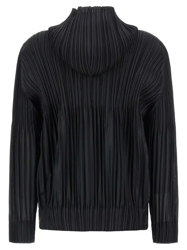 Issey Miyake Fluffy Basics Hooded Zip-up Cardigan