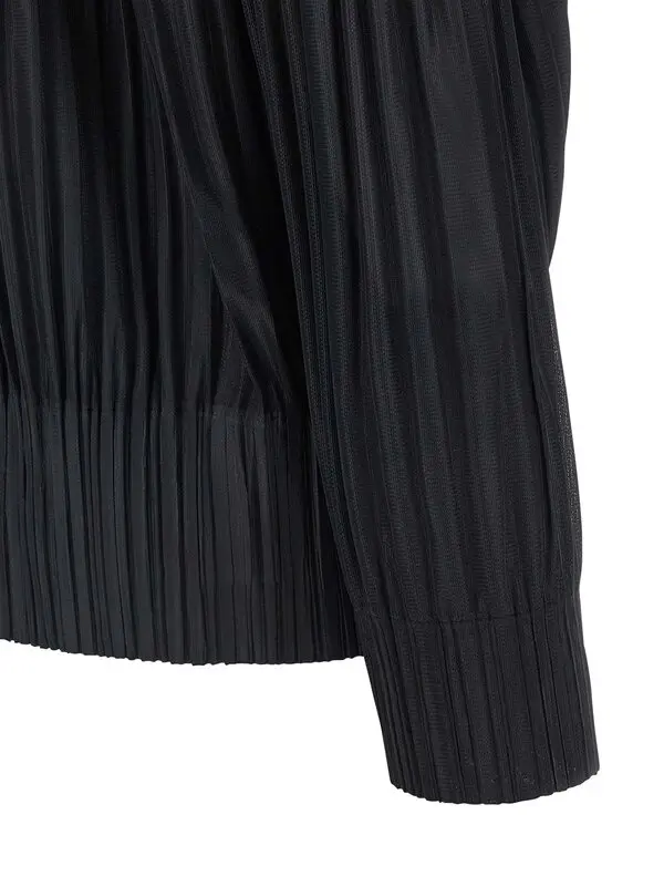 Issey Miyake Fluffy Basics Hooded Zip-up Cardigan