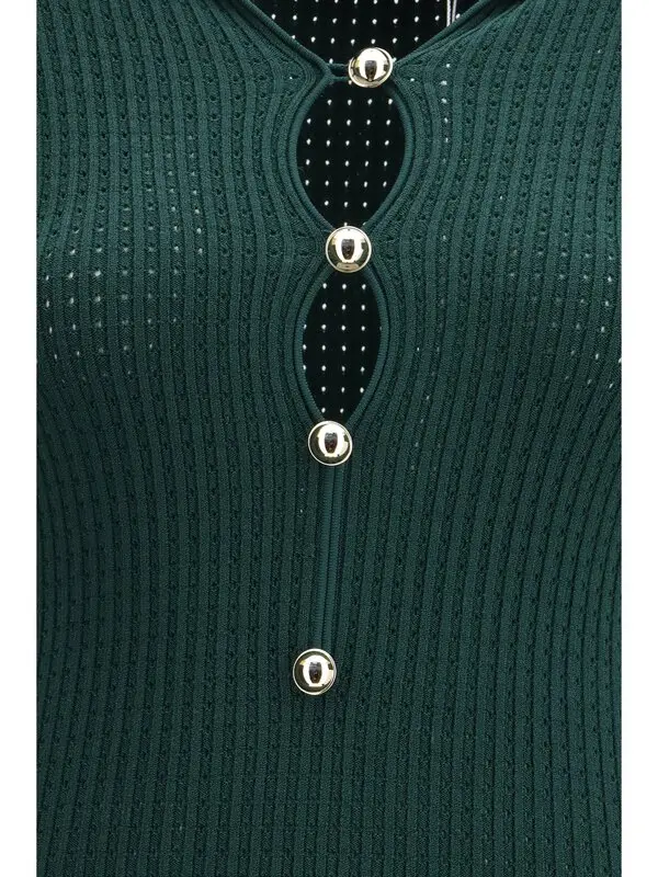SELF-PORTRAIT Keyhole Knit Midi Dress