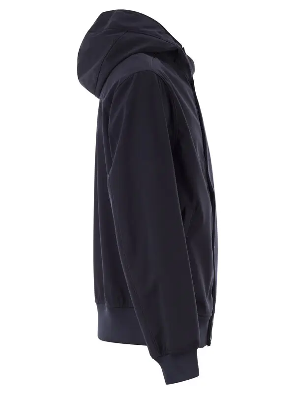 Stone Island Hooded Technical Jacket With Water-resistant Membrane - Blue