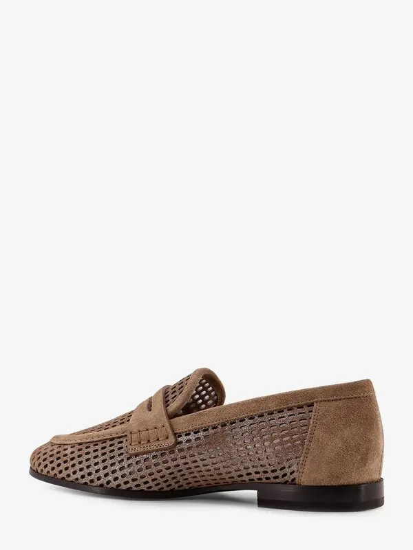 Brunello Cucinelli Suede Lurex Effect Loafers - Brown