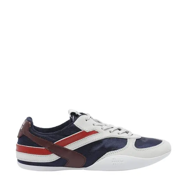 Miu Miu Fabric And Calf Leather Gymnasium Sneakers - Blue