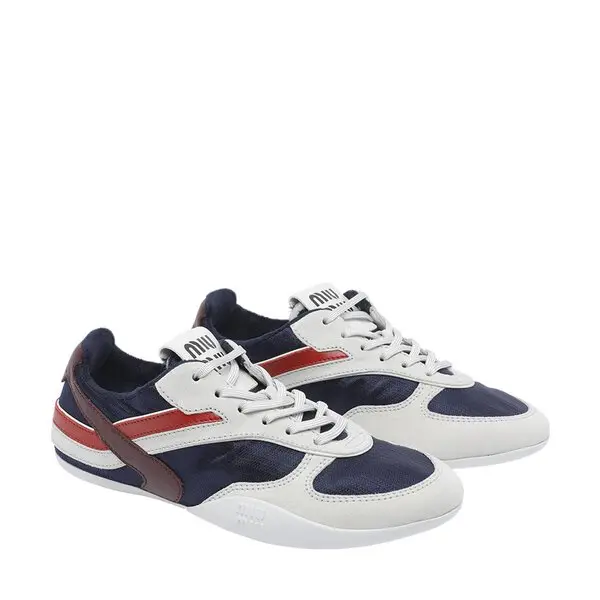 Miu Miu Fabric And Calf Leather Gymnasium Sneakers