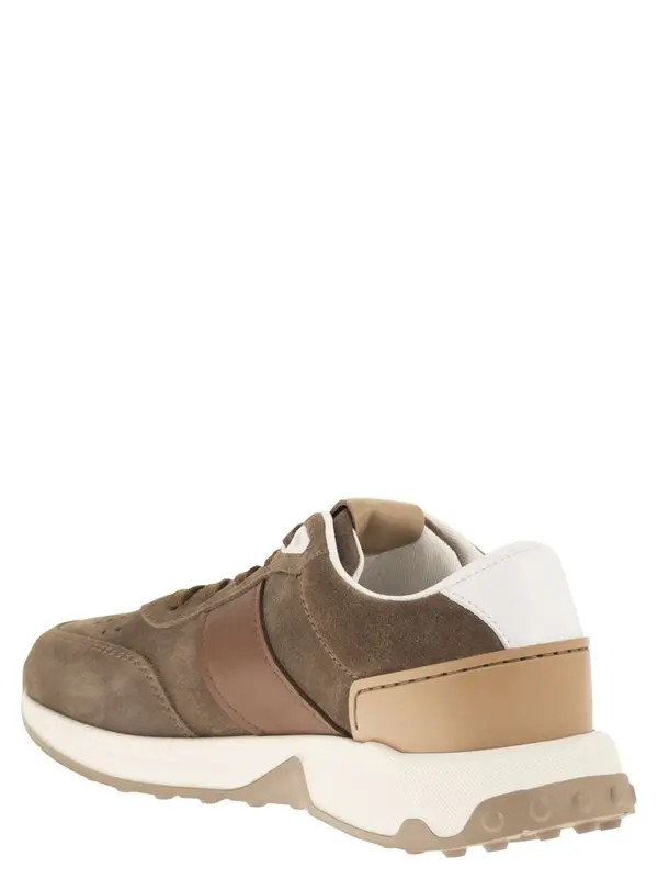 TOD'S Suede Leather Lace-up Sneakers - Brown