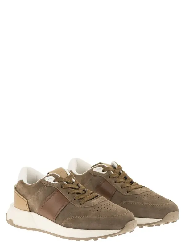 TOD'S Suede Leather Lace-up Sneakers - Brown