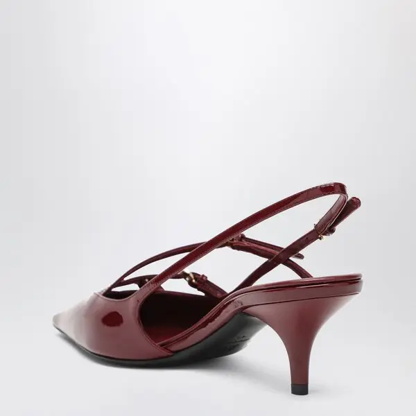 Miu Miu Patent Leather Slingback Pumps With Buckles