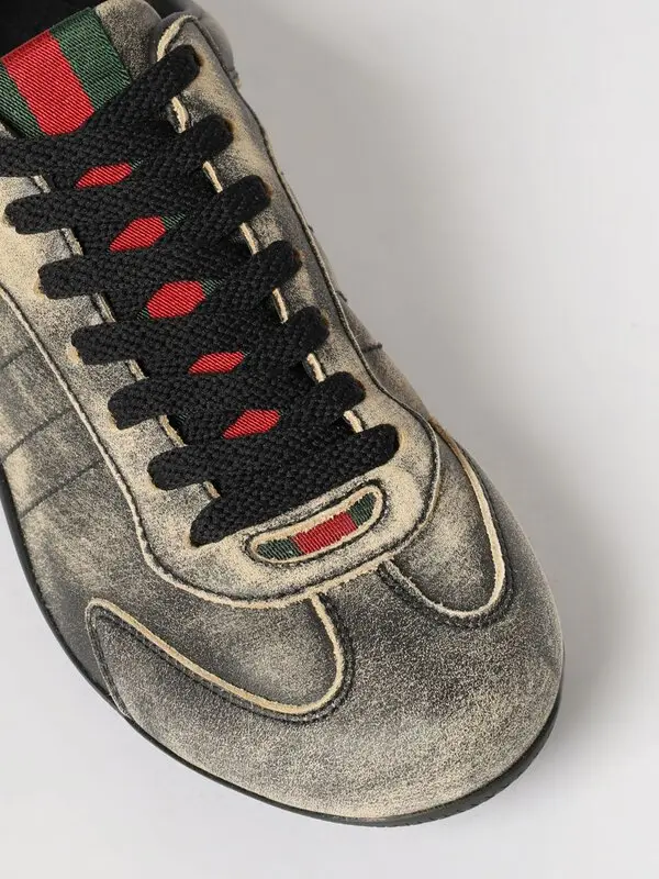 Gucci Calfskin Distressed Sneakers
