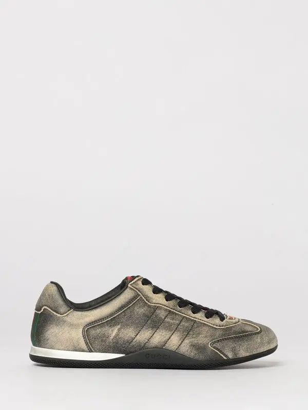 Gucci Calfskin Distressed Sneakers - Black