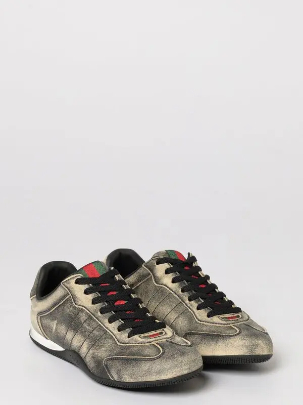 Gucci Calfskin Distressed Sneakers - Black