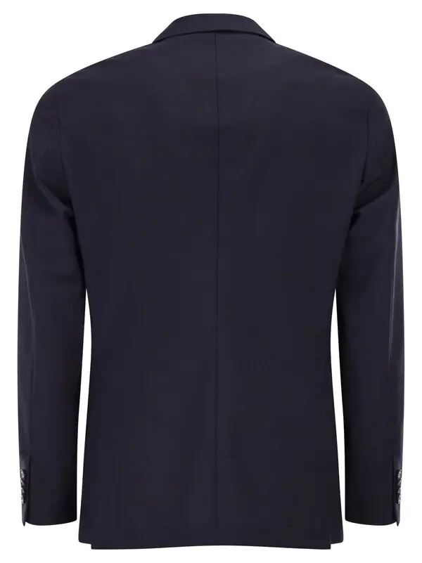 BOSS Double-breasted Blazer In Virgin Wool - Blue