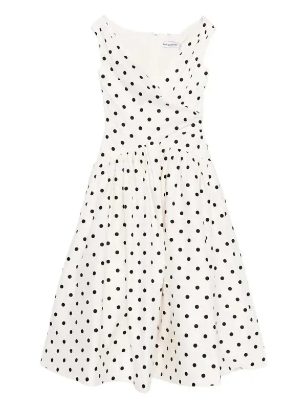 SELF-PORTRAIT Polka Dot Midi Dress - Multicolor