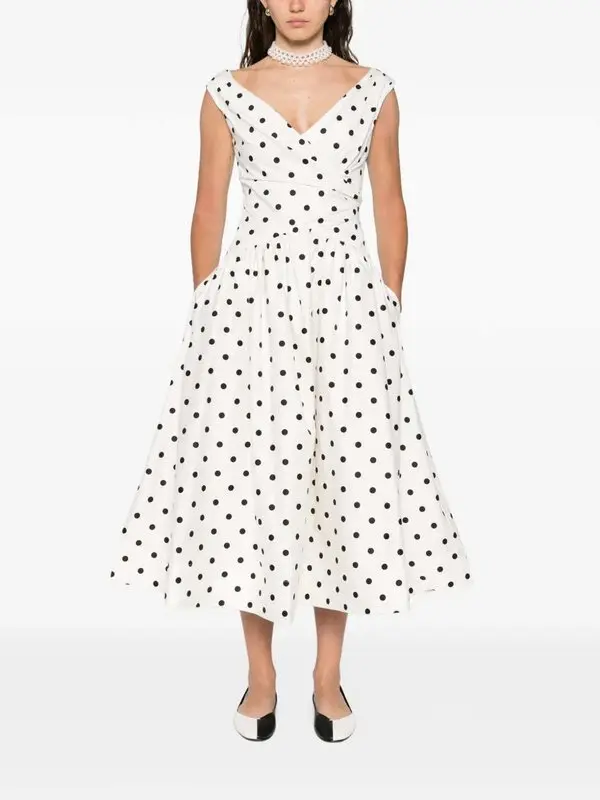 SELF-PORTRAIT Polka Dot Midi Dress