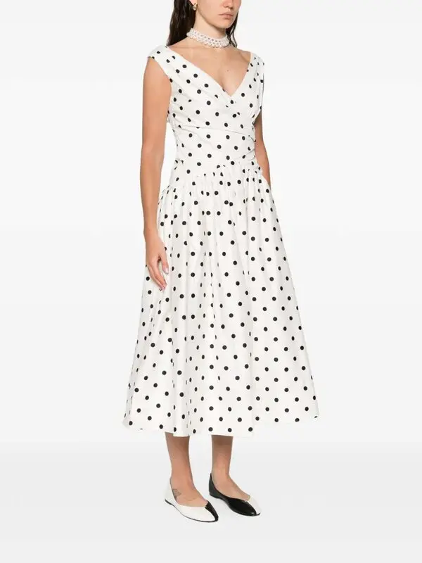 SELF-PORTRAIT Polka Dot Midi Dress