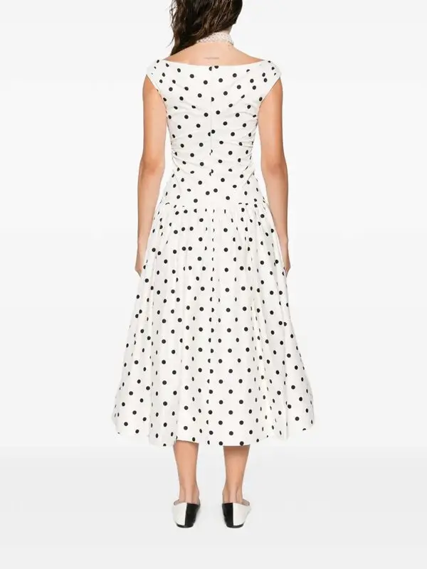 SELF-PORTRAIT Polka Dot Midi Dress