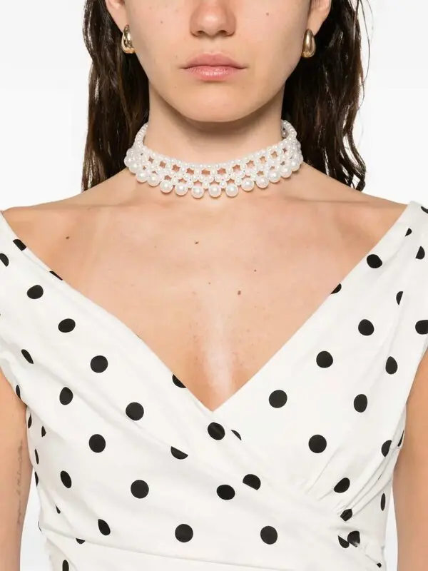 SELF-PORTRAIT Polka Dot Midi Dress